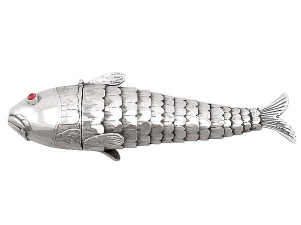 Antique Silver Fish Spice Box | AC Silver
